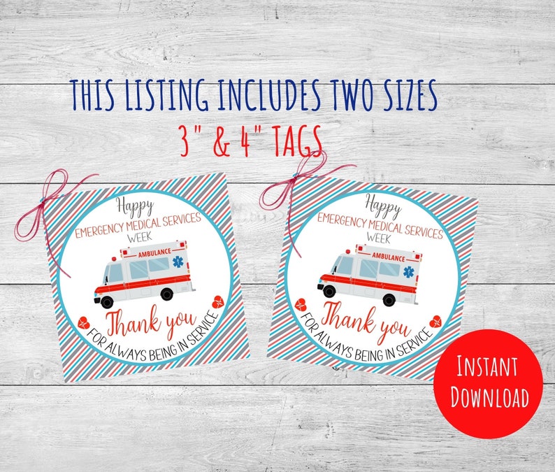 EMS Week Gift Tag Happy Emergency Medical Services Week EMT - Etsy