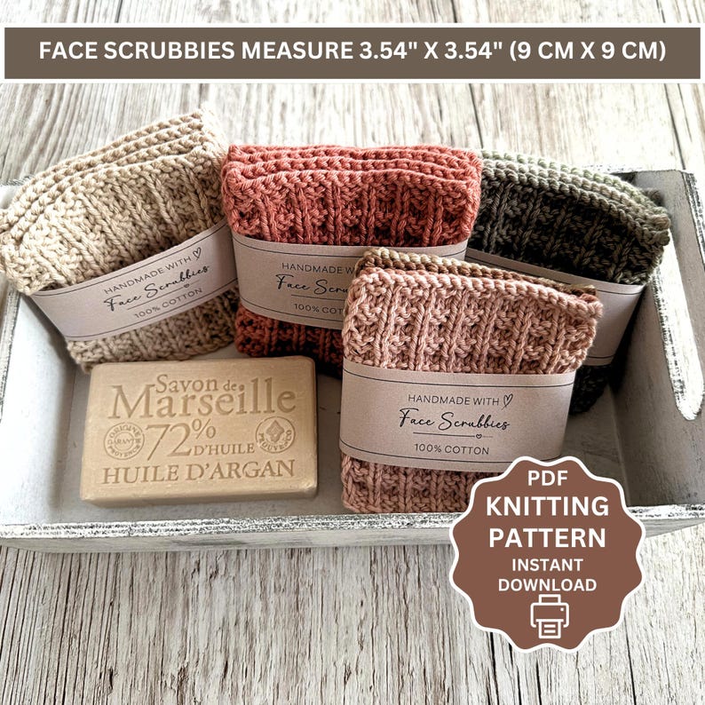 Face Scrubbie Knitting Pattern, Easy Beginner Pattern, PDF, Re-usuable ...