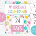 Birthday Countdown Calendar, Kids Birthday Countdown Sign, Printable ...