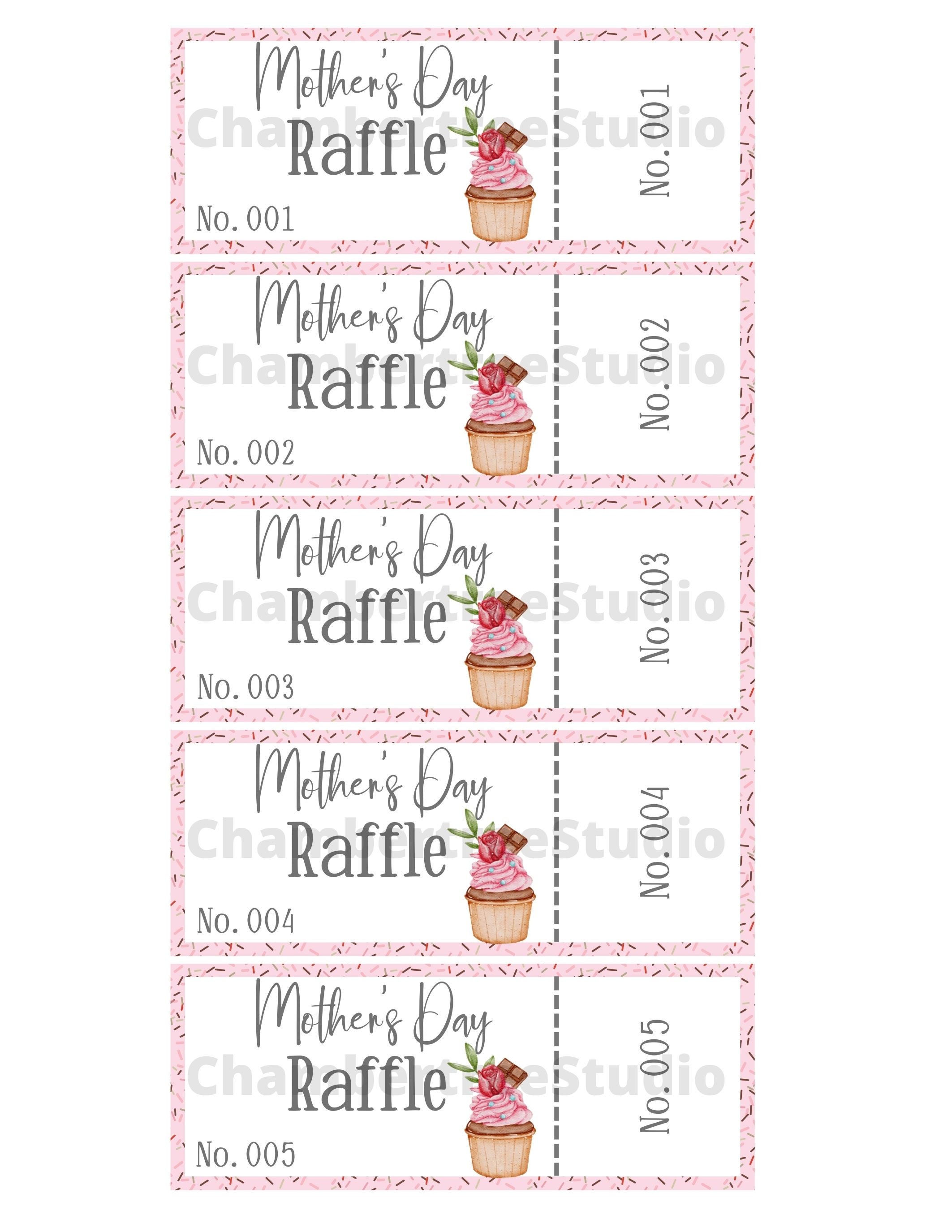 Mother's Day Raffle Tickets, 2. X 5.2, Fundraising Ticket Coupons ...