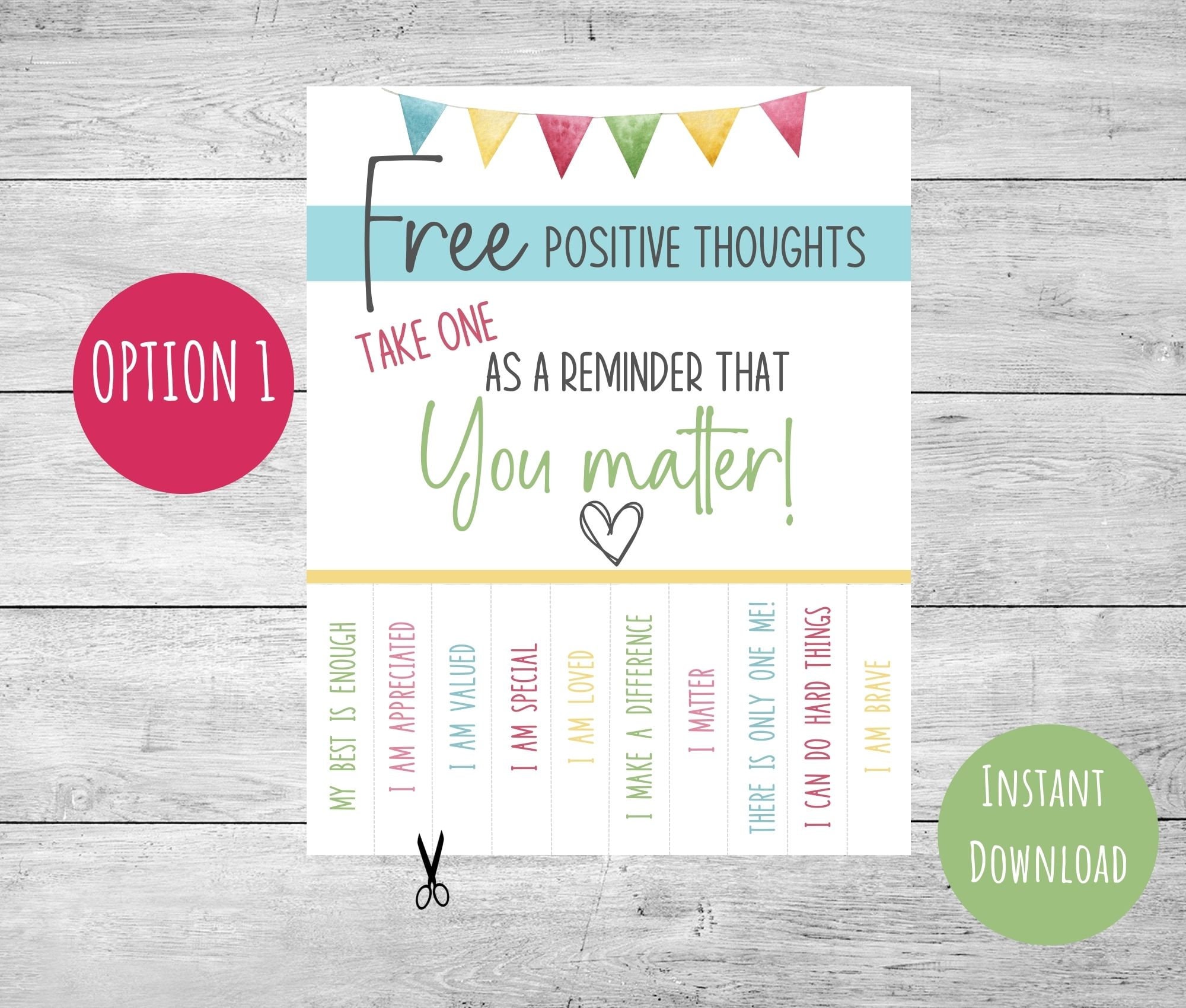 Affirmation Tear off Flyer, Printable Positive Thoughts, School ...