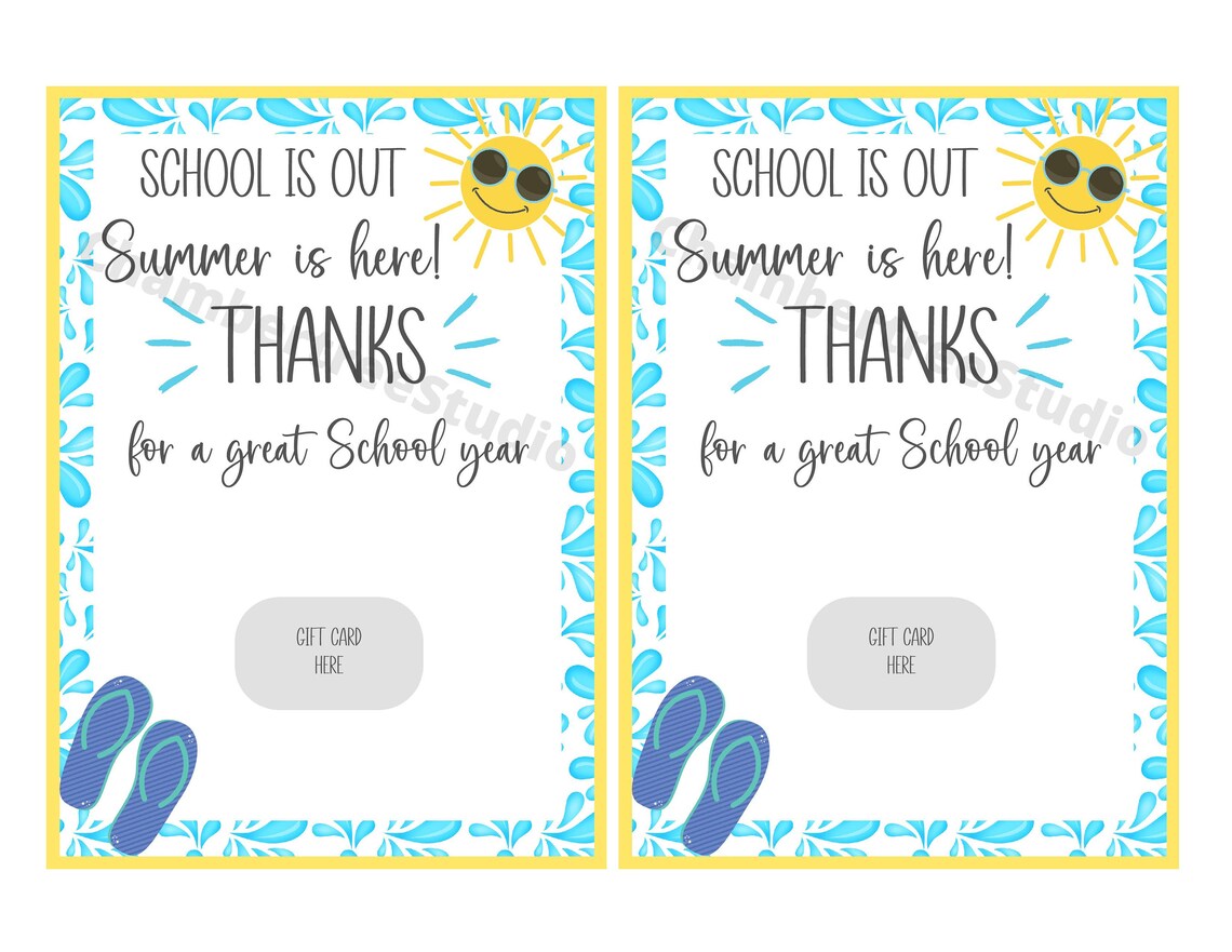 End of School Year Gift Card Holder for Teacher, Appreciation Gift Card ...
