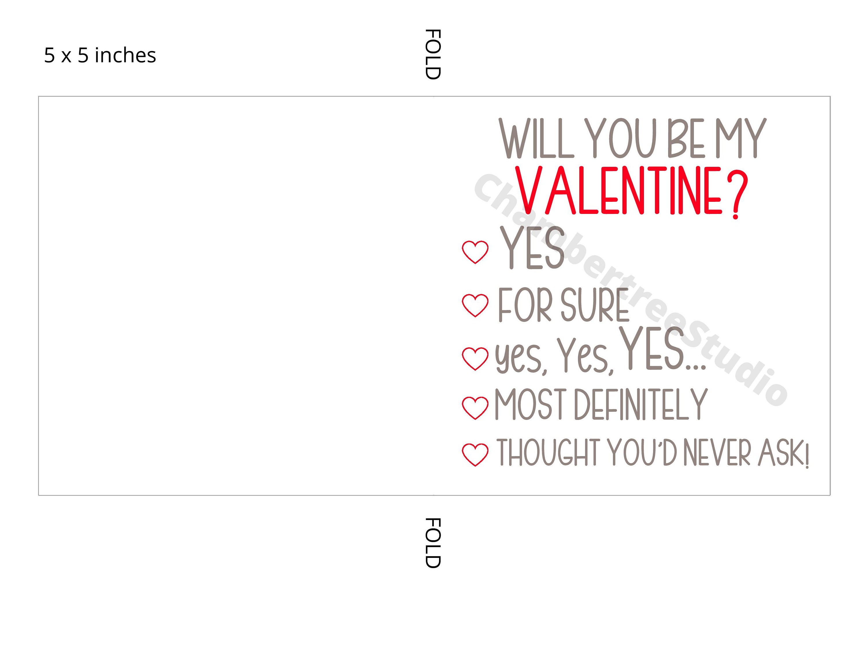 Will You Be My Valentine Card, Cute Valentines Day Greeting Card, Kids ...