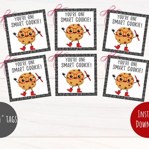 You're One Smart Cookie Tag, Kindergarten Gift Tag, Classroom, Last Day ...
