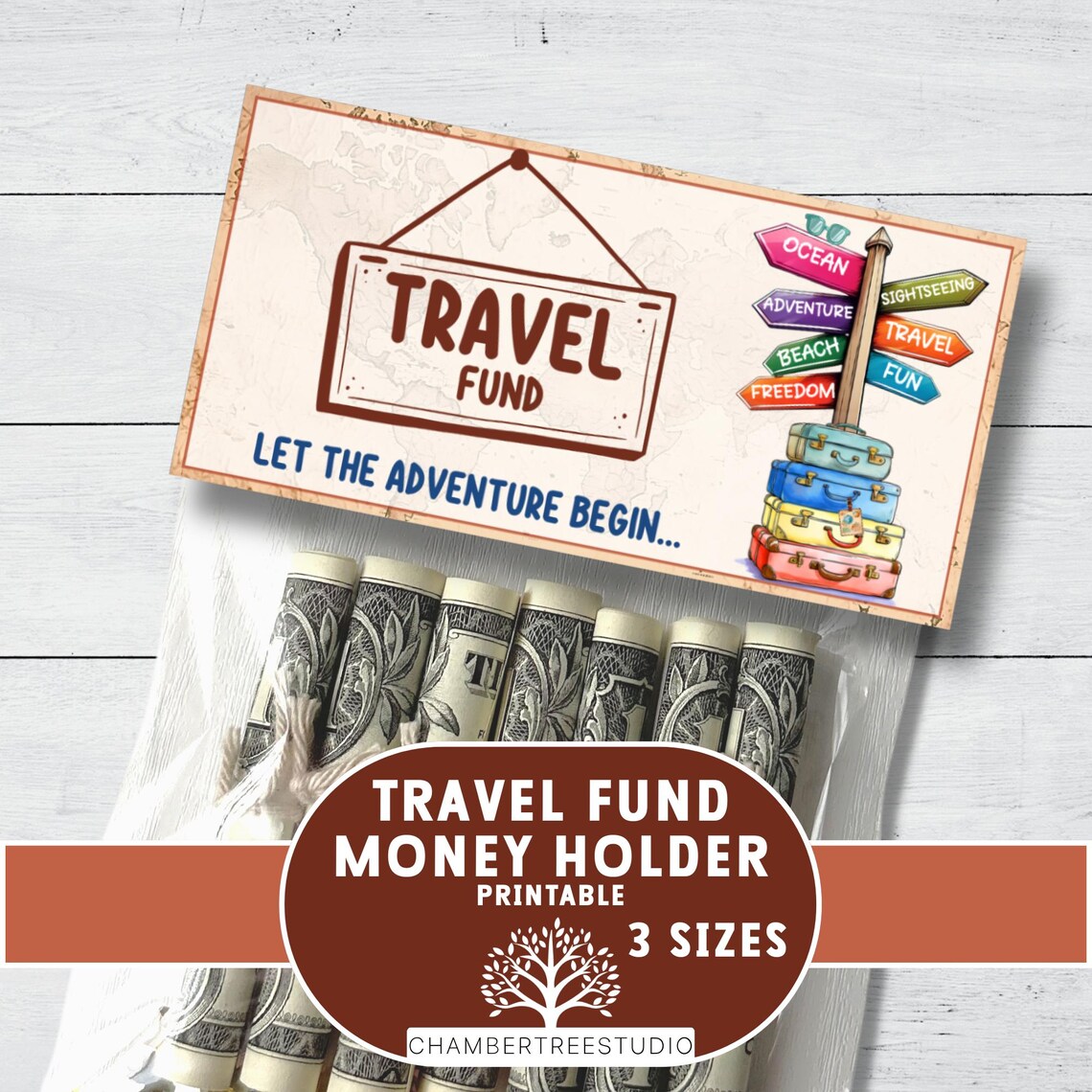 Travel Fund Money Gift Tag, Money Holder for Travel Lover, Summer ...