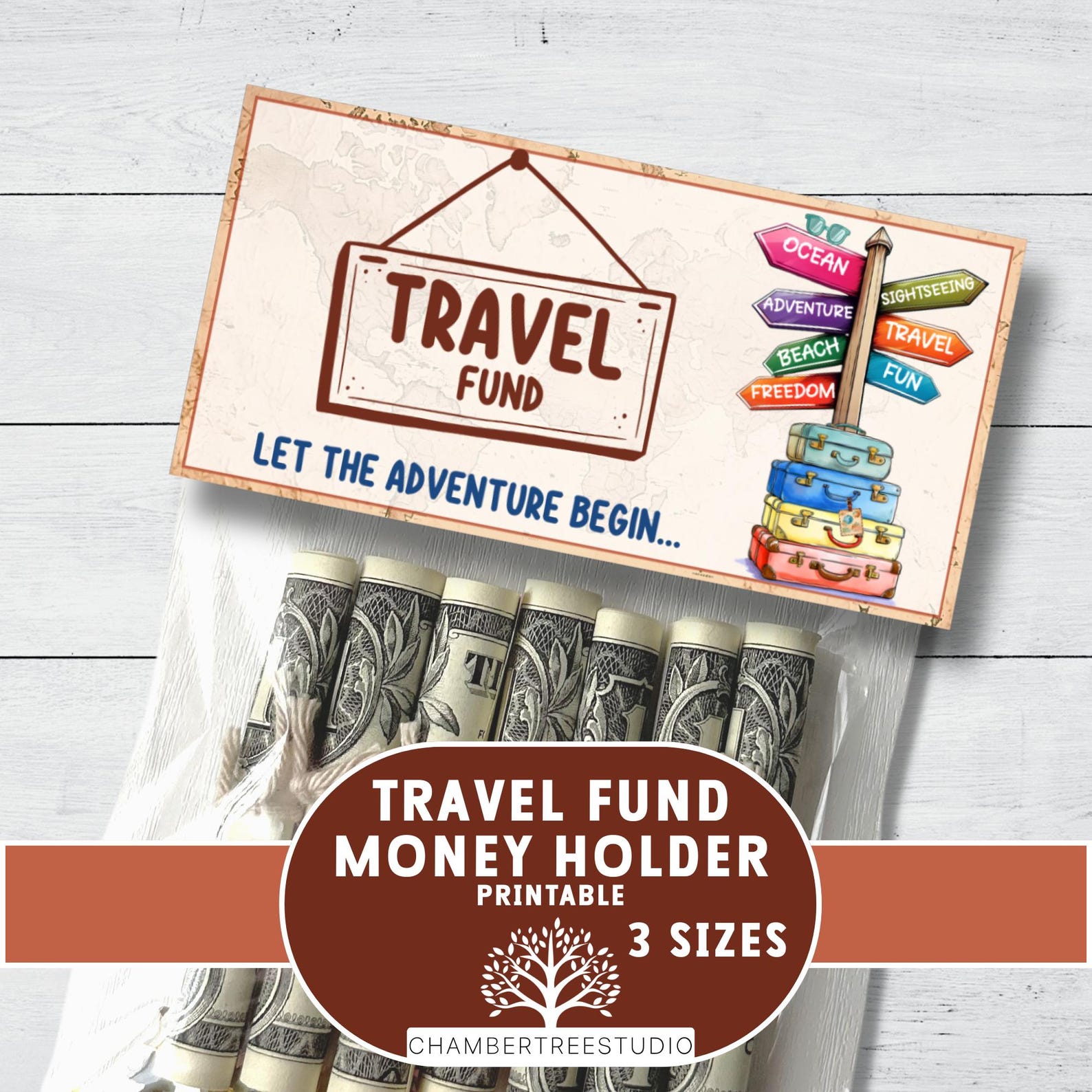Travel Fund Money Gift Tag, Money Holder for Travel Lover, Summer ...