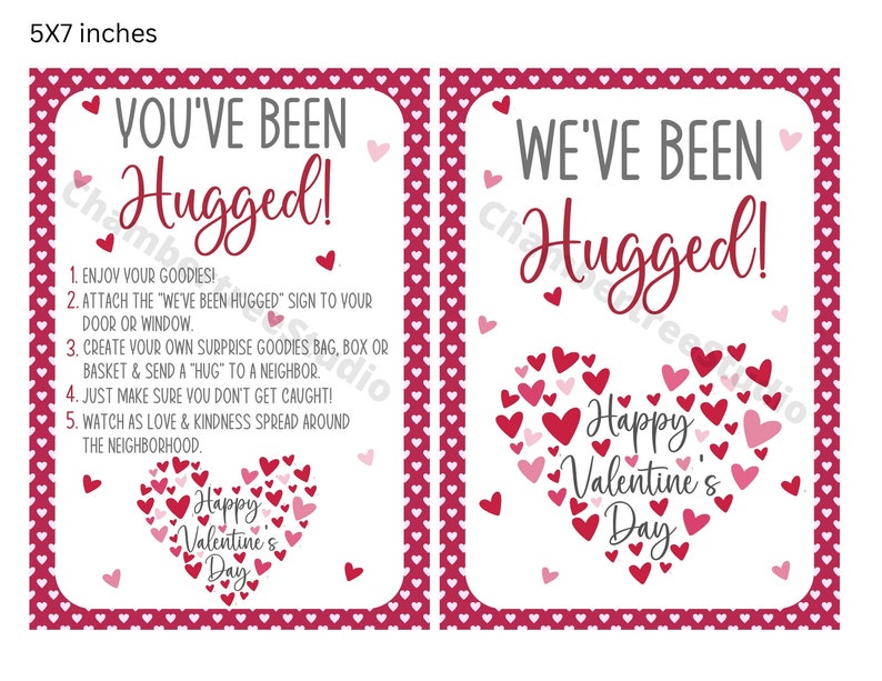 You've Been Hugged Valentine's Game: Neighbor Kindness (PDF) - Etsy
