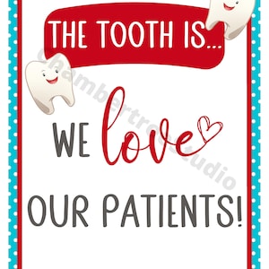 Dental Patient Appreciation Sign, Printable Valentine's Day Sign for ...