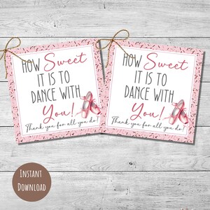 Dance Teacher Gift Tag, Teacher Appreciation Week Gift Card, Ballet ...
