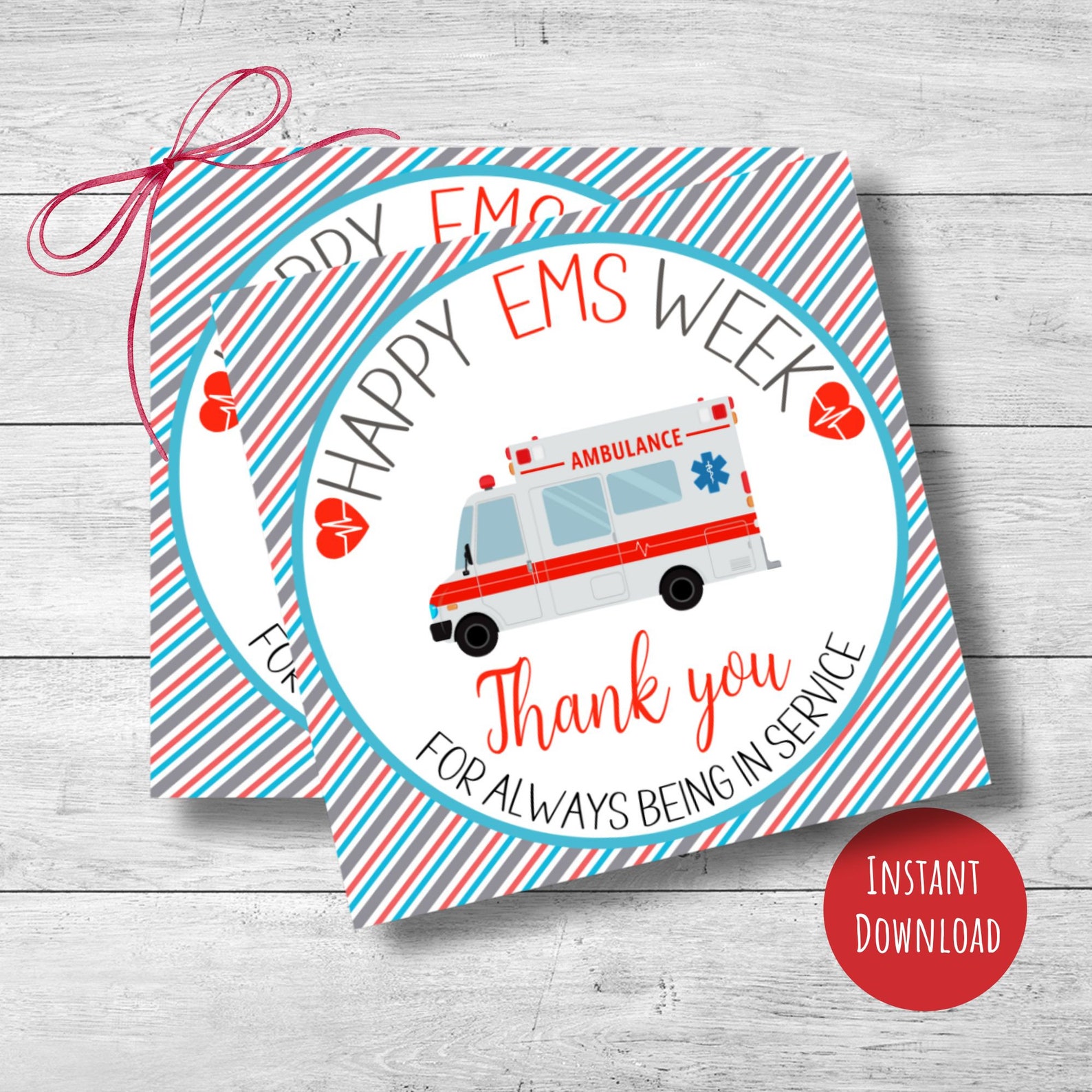 EMS Week Gift Tag, Happy Emergency Medical Services Week, EMT Appreciation, Gift for Paramedics ...