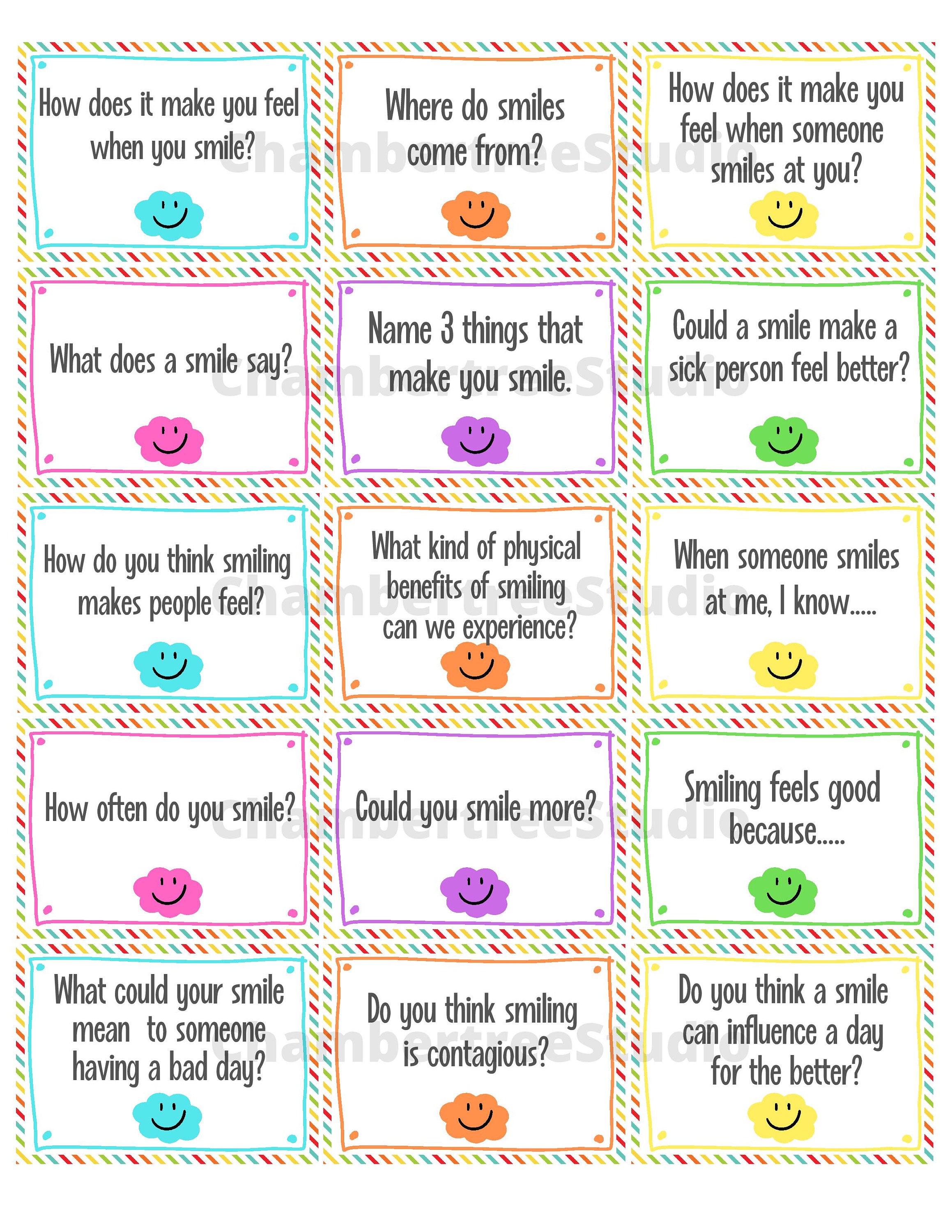 The Power of a Smile Kids Activity, Printable Classroom Game, 30 Fun ...