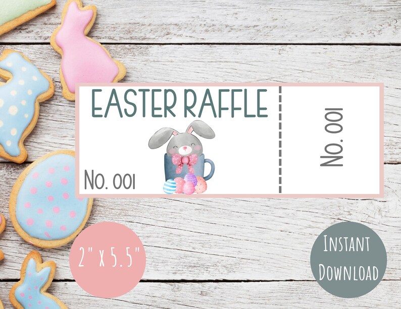 Easter Egg Hunt Raffle Tickets, Easter Coupons, Charity Event, School ...