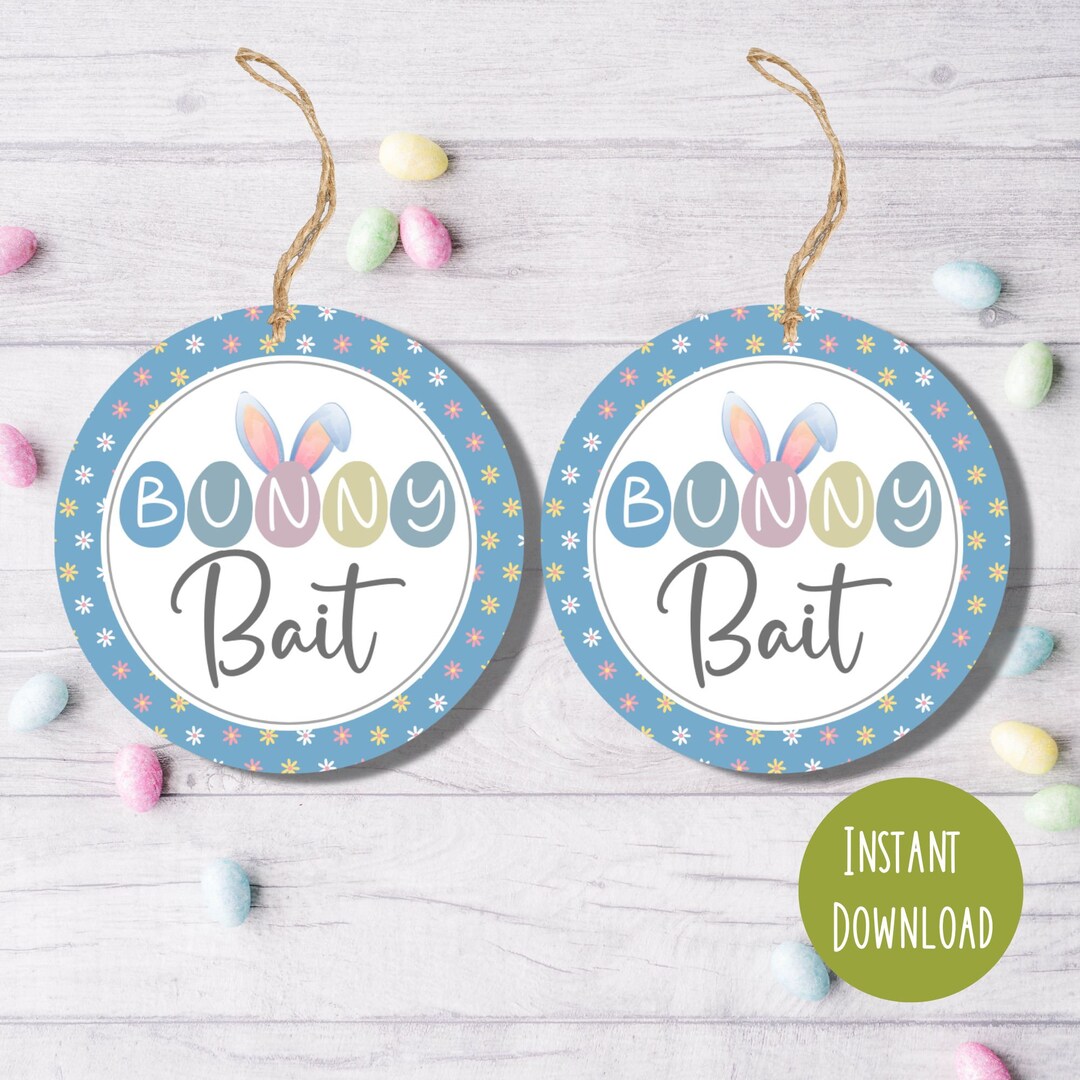 Bunny Bait Gift Tag, Easter Basket Filler, Printable Easter Cookie Tags ...