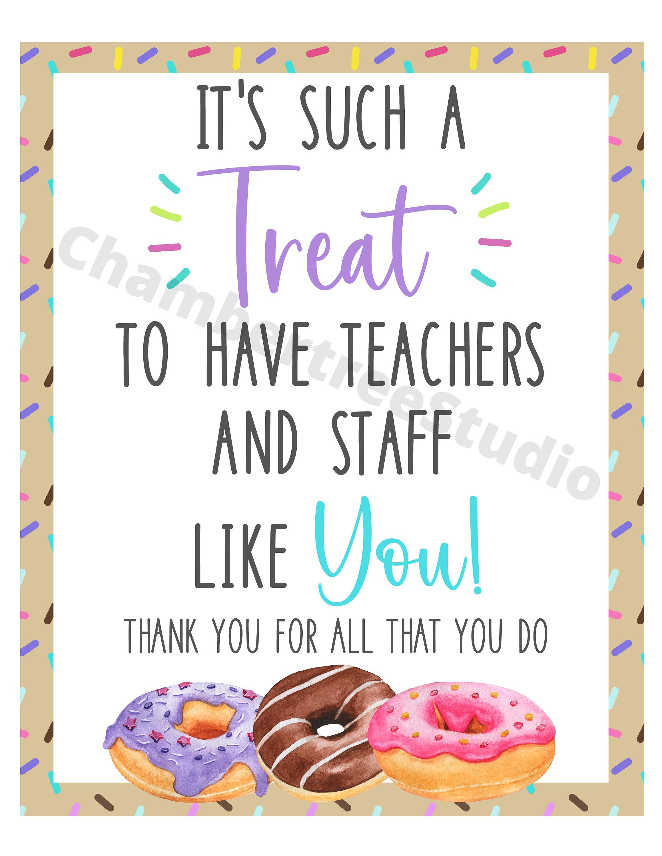 Teacher Appreciation Week Sign, Sweet Treat Sign for Teachers, Thank ...