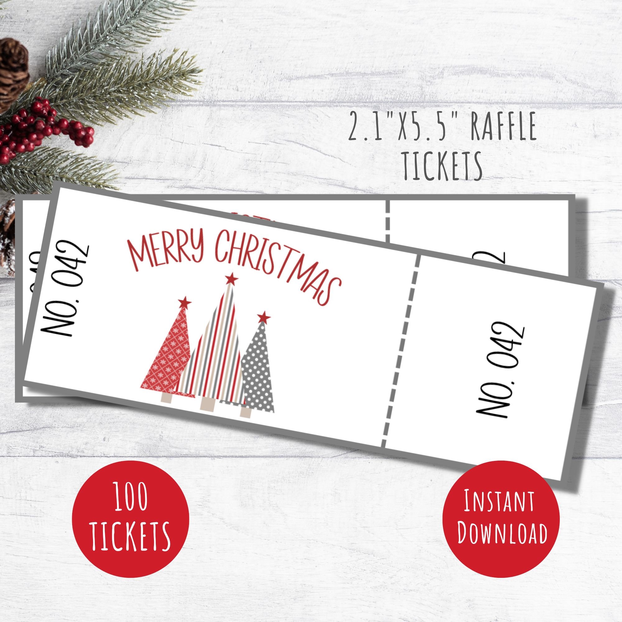 Christmas Raffle Tickets, School Fundraiser, Charity Event, Christmas ...