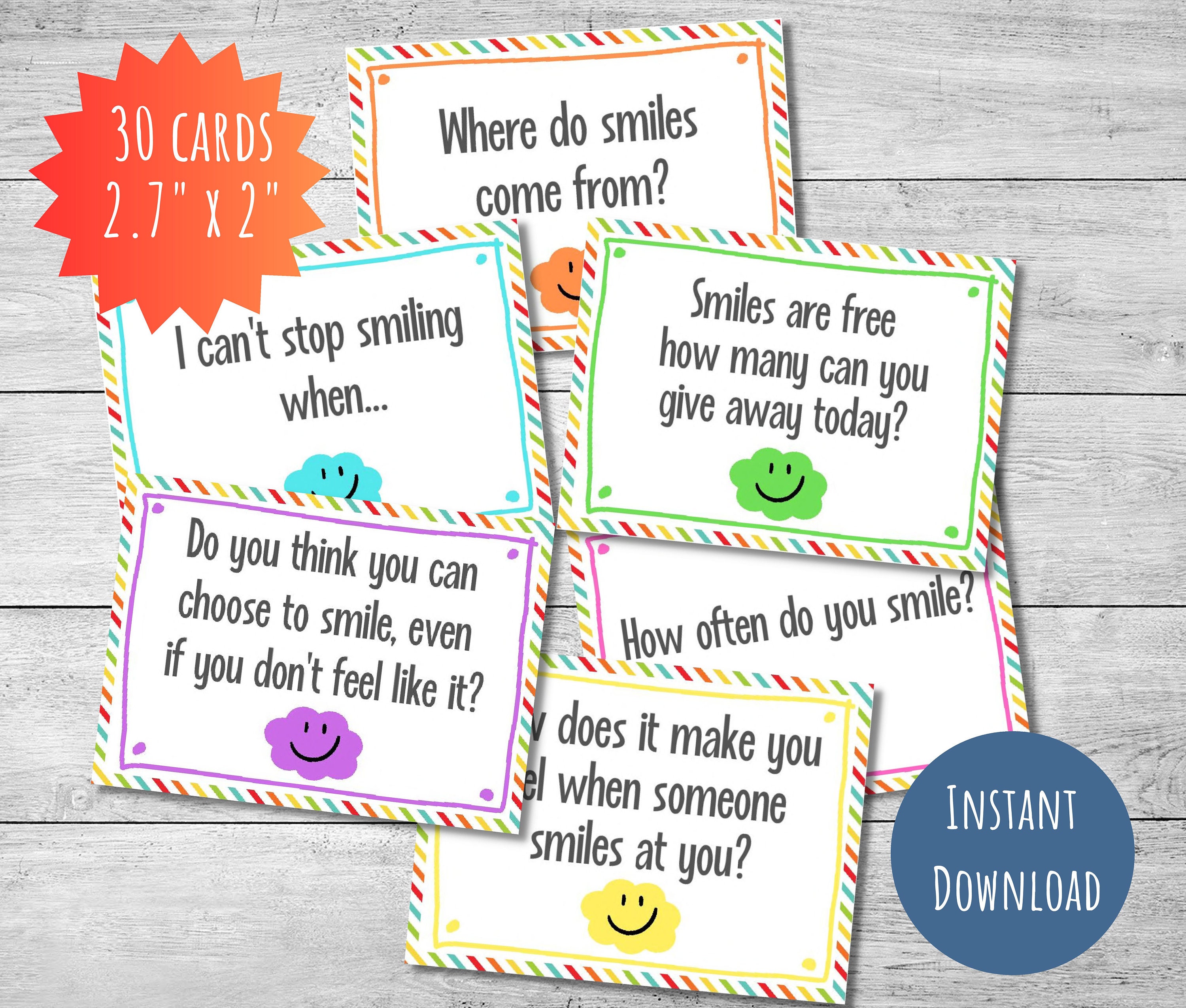 The Power of a Smile Kids Activity, Printable Classroom Game, 30 Fun ...