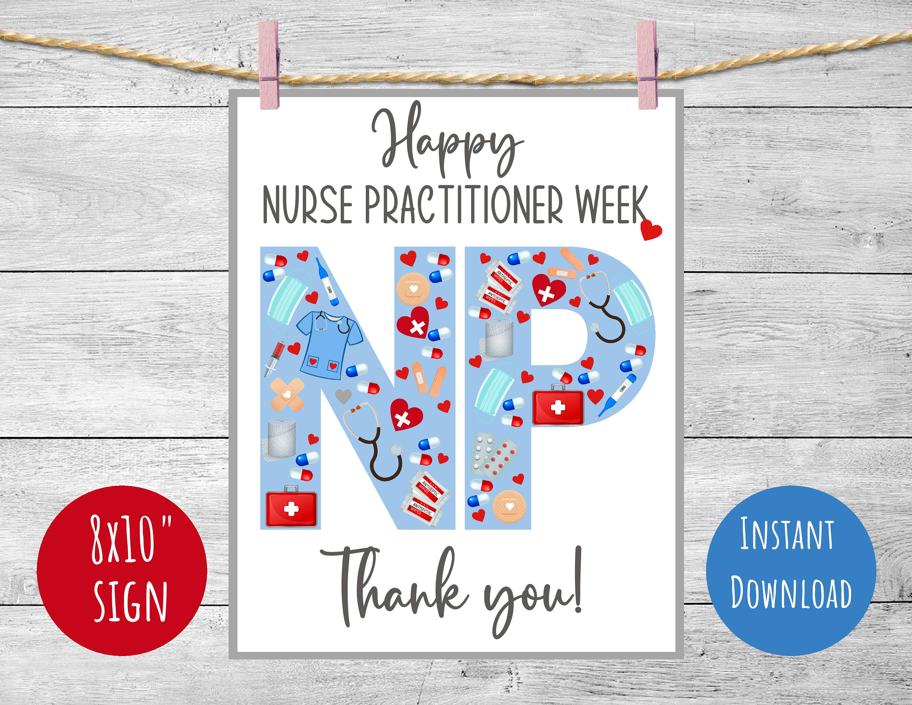 Nurse Practitioner Week Sign, Appreciation Sign for Nursing Practitioner Staff, 8x10 Sign, Thank ...