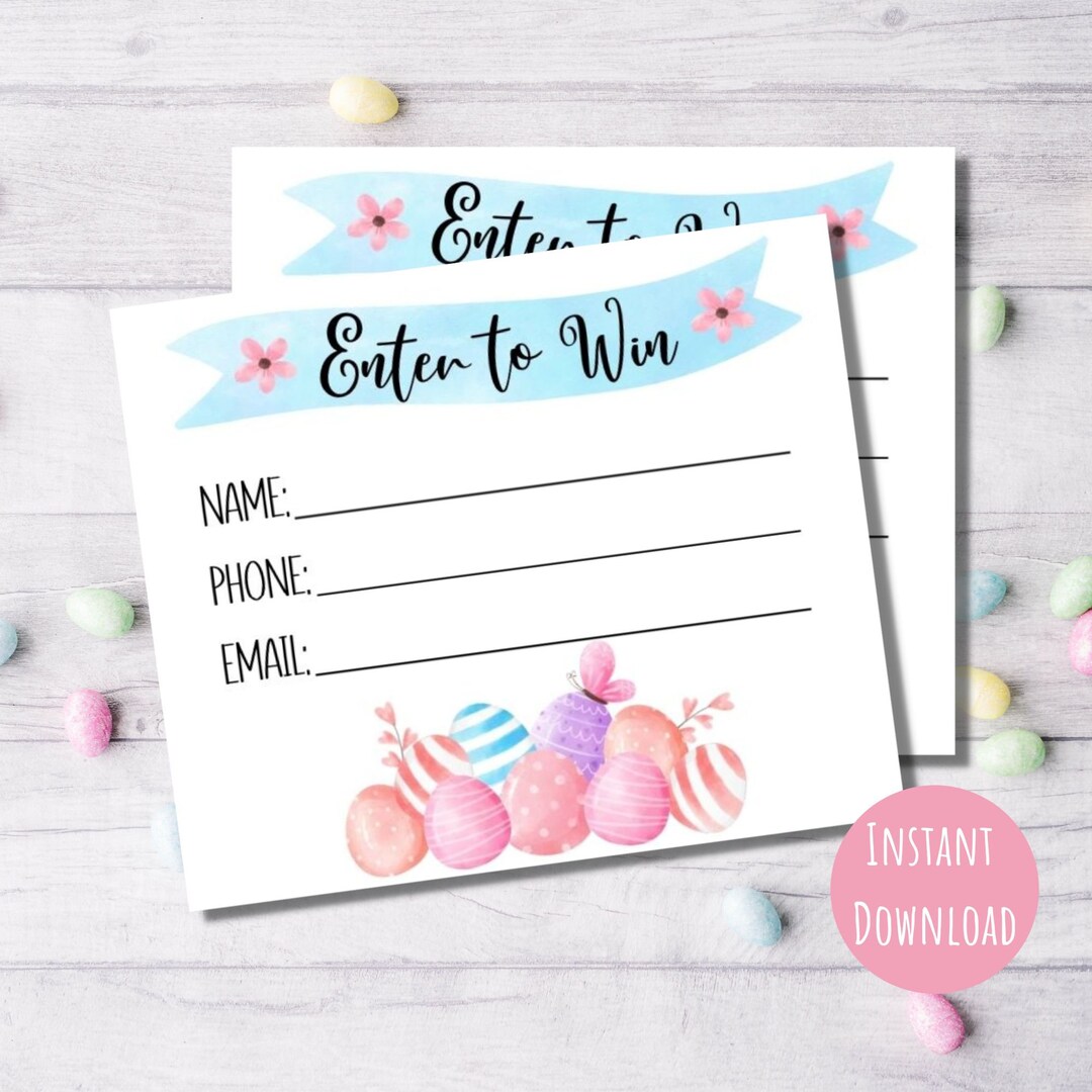 Easter Enter to Win Tickets, 3x3.5" Size, Egg Hunt, School Fundraiser ...