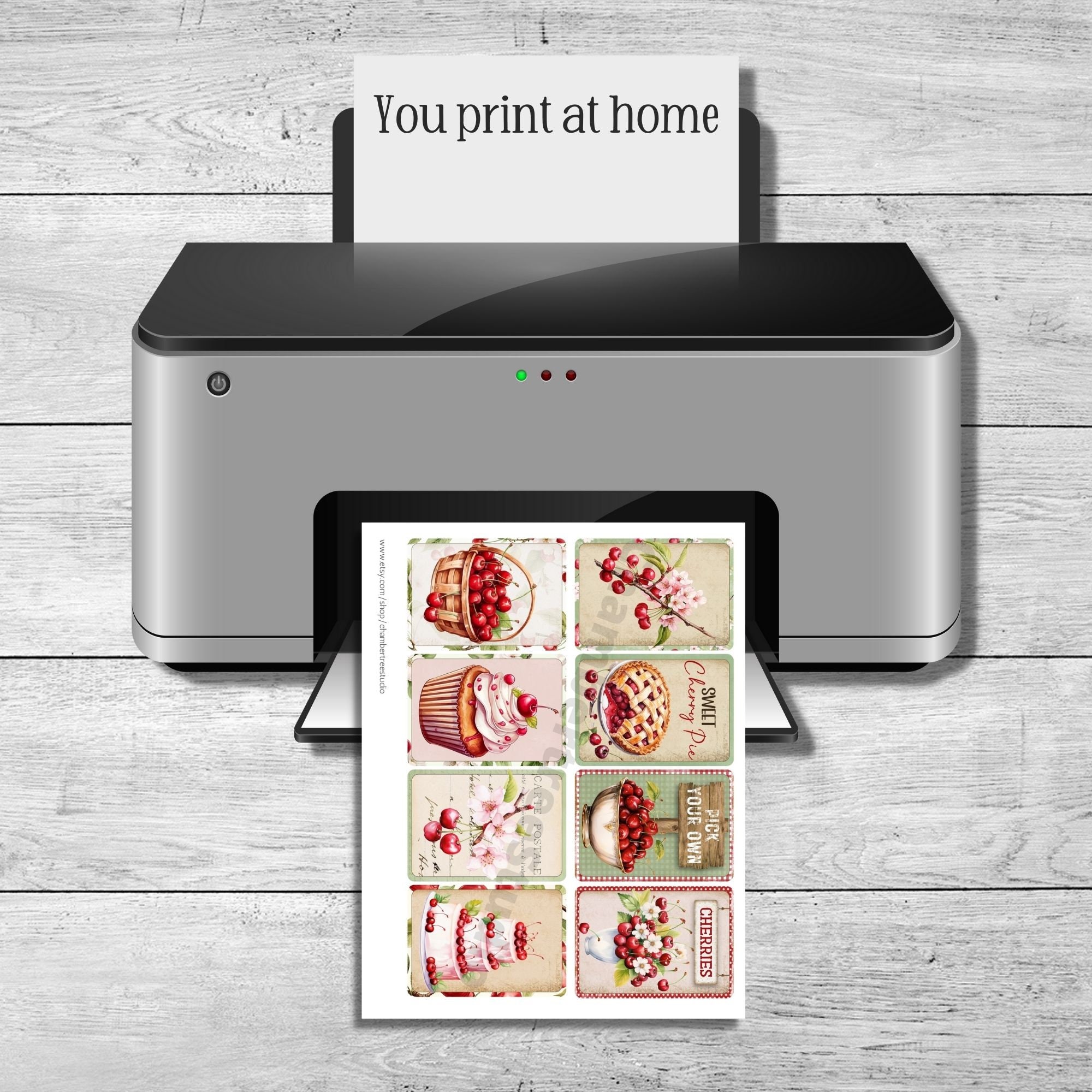Cherry Junk Journal Kit, Sweet Red Cherries Ephemera, Digital Scrapbook ...