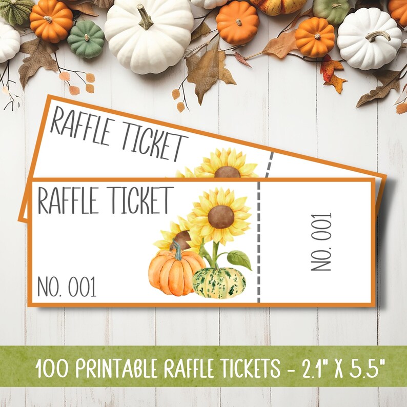 Fall Raffle Tickets: Thanksgiving Fundraising, Charity Event (printable ...