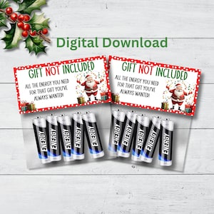 Gift Not Included Gift Tag, White Elephant Fun Christmas Gag, Stocking ...