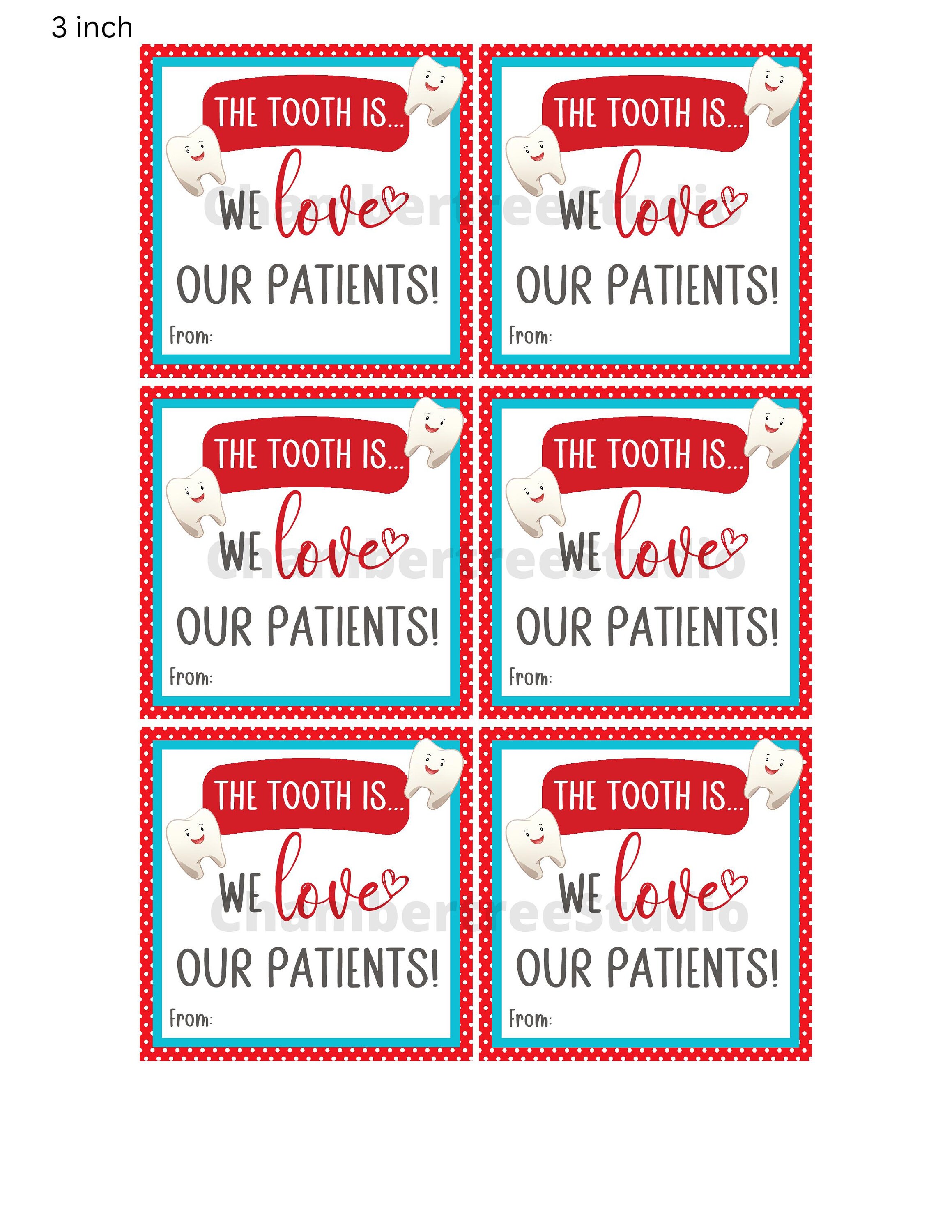 Dental Appreciation Tags for Patients, 2.5", 3" and 3.5"tags, Patient ...