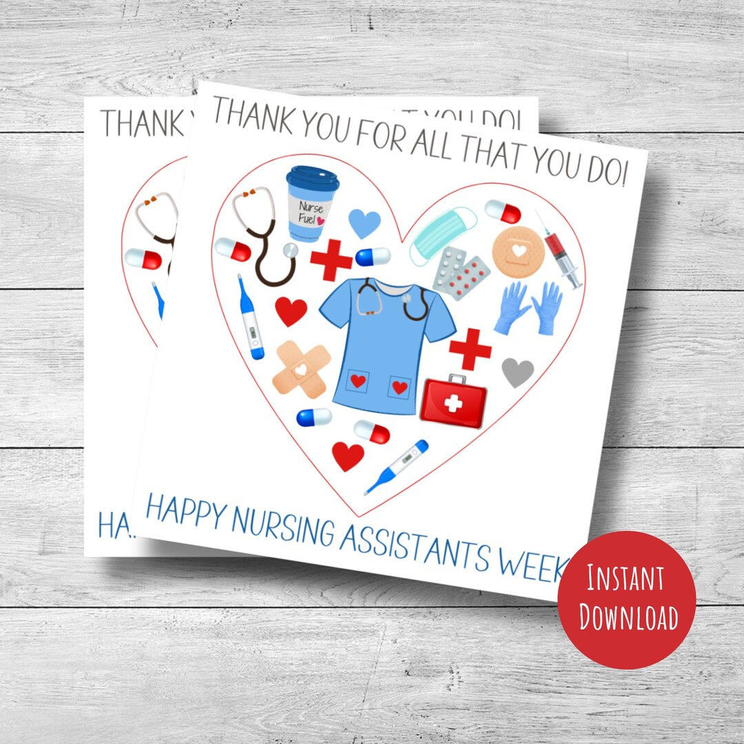 CNA Week Appreciation Gift Tag, 3" and 4" Tags, Happy CNA Week ...