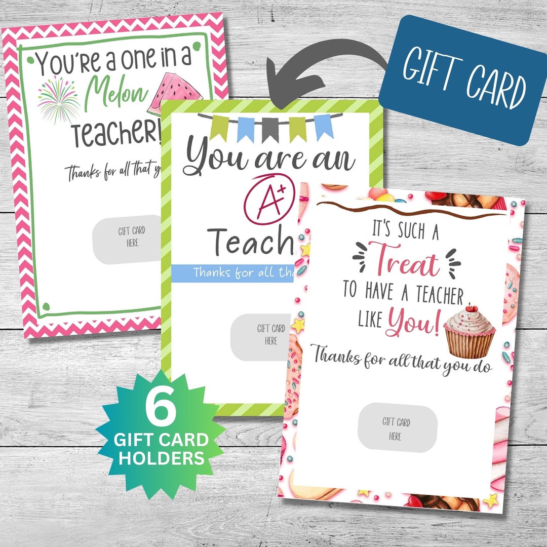 Teacher Appreciation Week Gift Card Holder, Printable Thank You Card ...