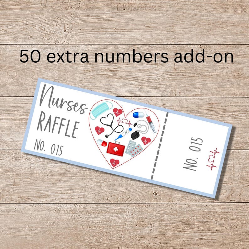 ADD-ON - 50 Additional Numbered Raffle Tickets, for Easter, Christmas ...