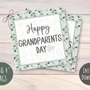 Happy Grandparents Day Gift Tag, Appreciation Gift Tag, 3" & 4" Tags ...