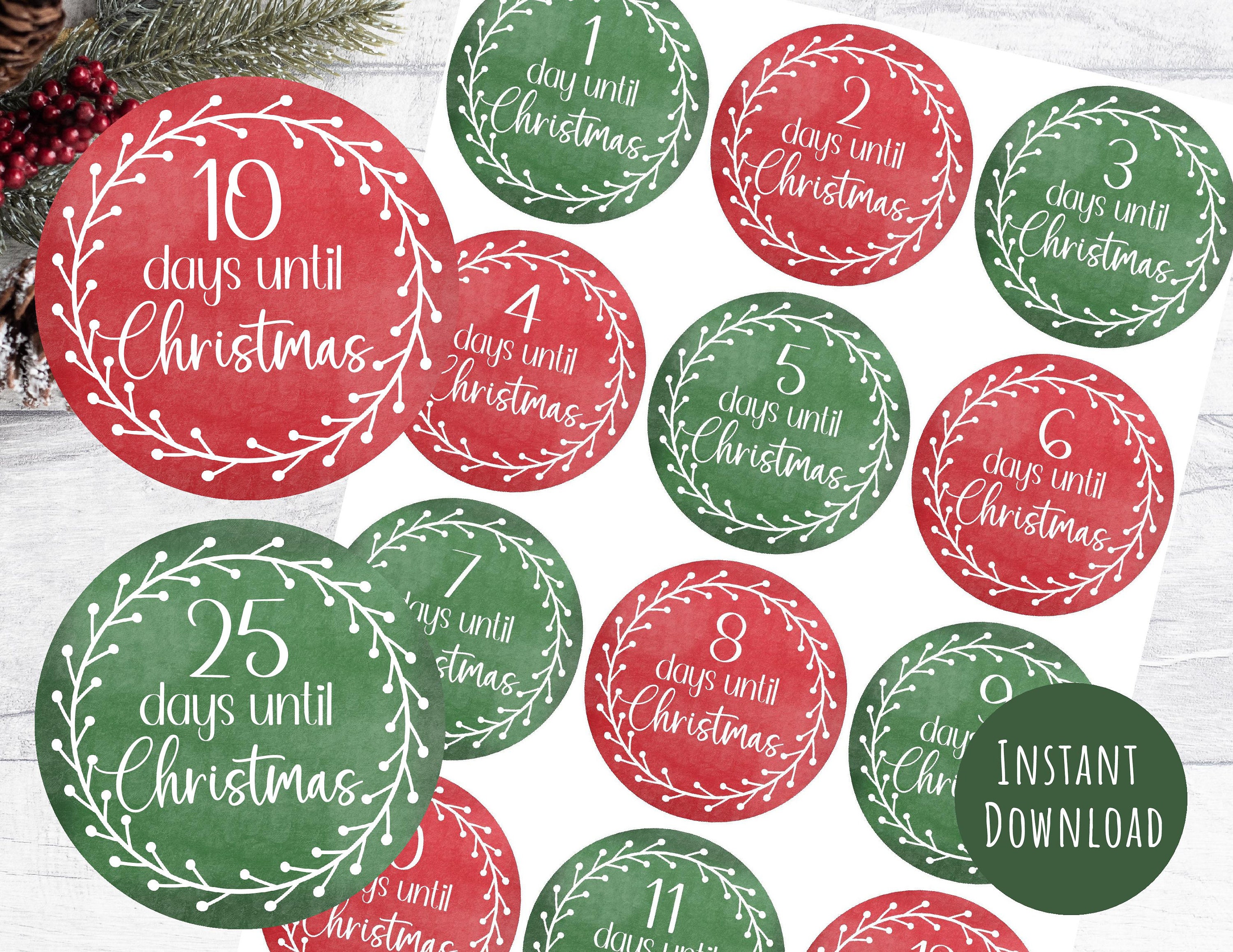 Advent Calendar Numbers, 2.5 " Size, DIY Advent Calendar Kit, Printable ...