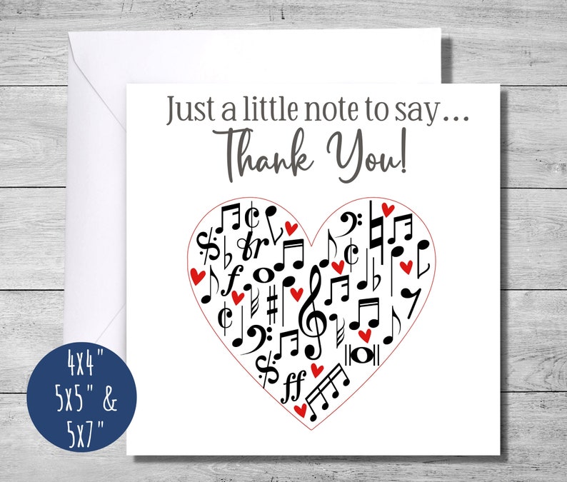 Music Teacher Appreciation Card Printable Thank You for Piano - Etsy