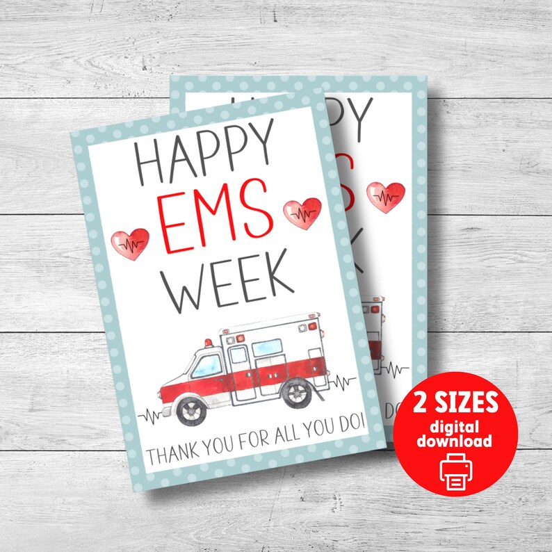 EMS Week Gift Tag, First Responder Gift, Happy Emergency Medical Services Week, EMT Appreciation ...