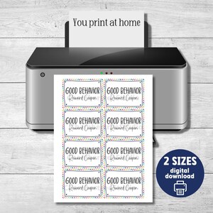Good Behavior Reward Coupons, Kids Classroom Incentive System ...