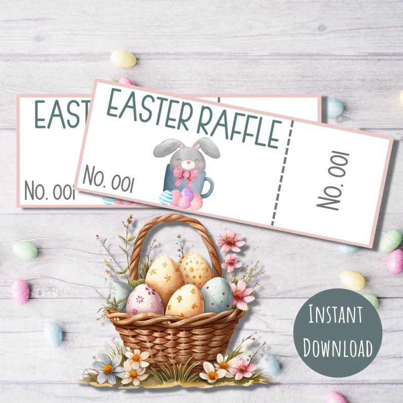 Easter Egg Hunt Raffle Tickets, Easter Coupons, Charity Event, School ...