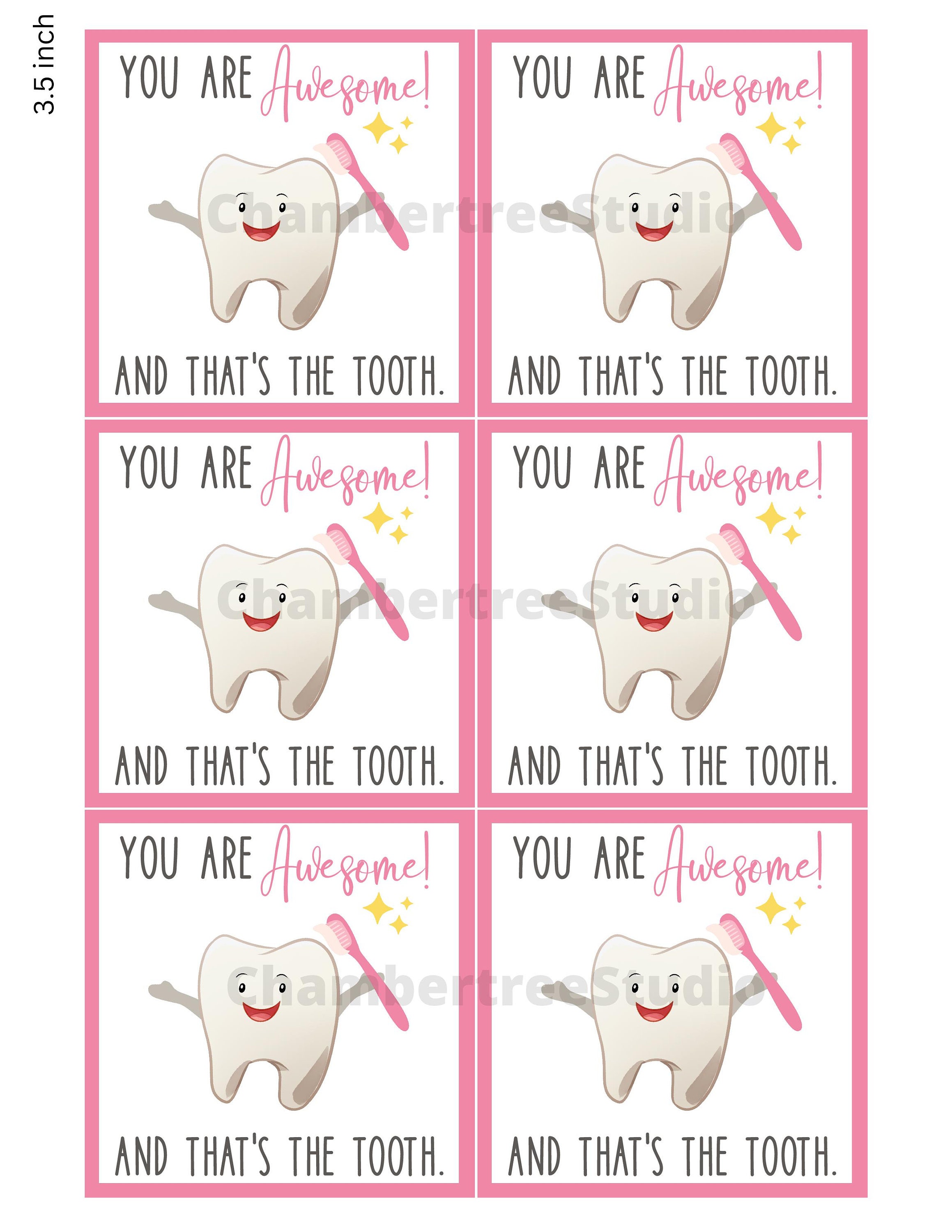 Dental Assistant Week Appreciation Tags, 2.5, 3.5 & 4 Tags, Dental ...