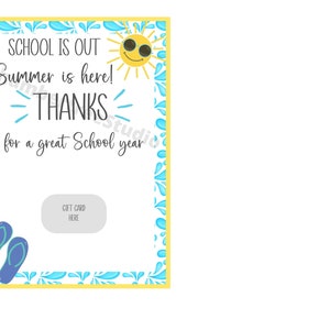 End of School Year Gift Card Holder for Teacher, Appreciation Gift Card ...