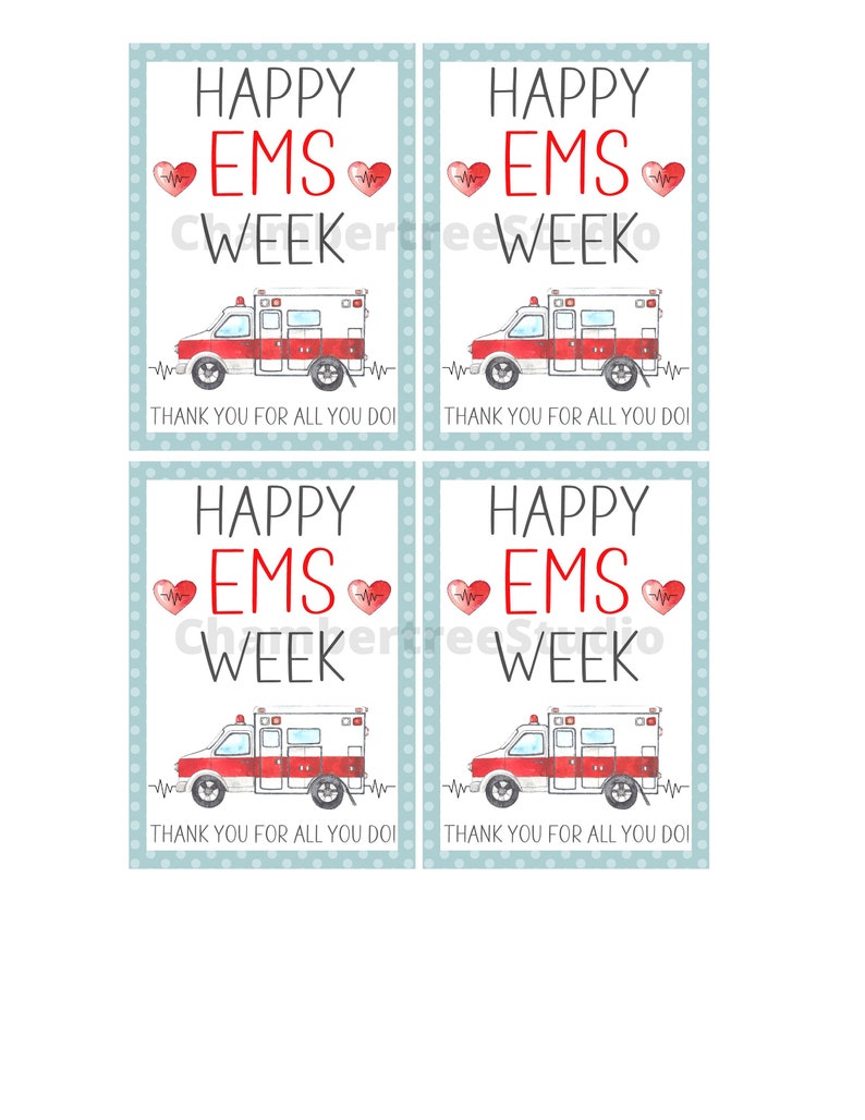 EMS Week Gift Tag Happy Emergency Medical Services Week EMT - Etsy