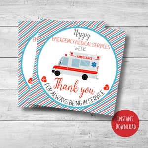 EMS Week Gift Tag, Happy Emergency Medical Services Week, First ...