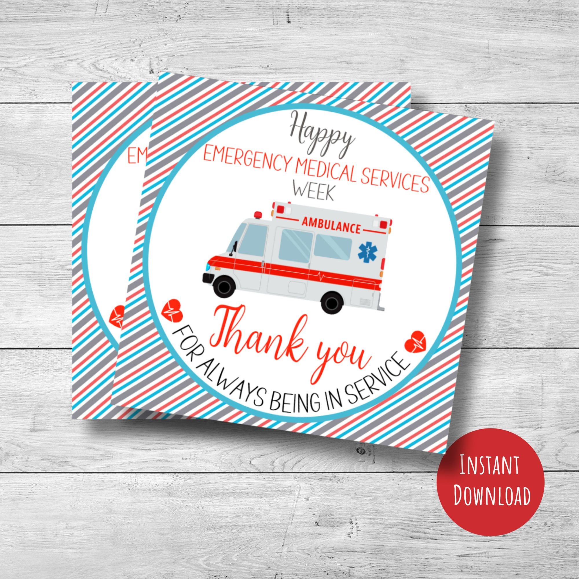 EMS Week Gift Tag, Happy Emergency Medical Services Week, EMT ...