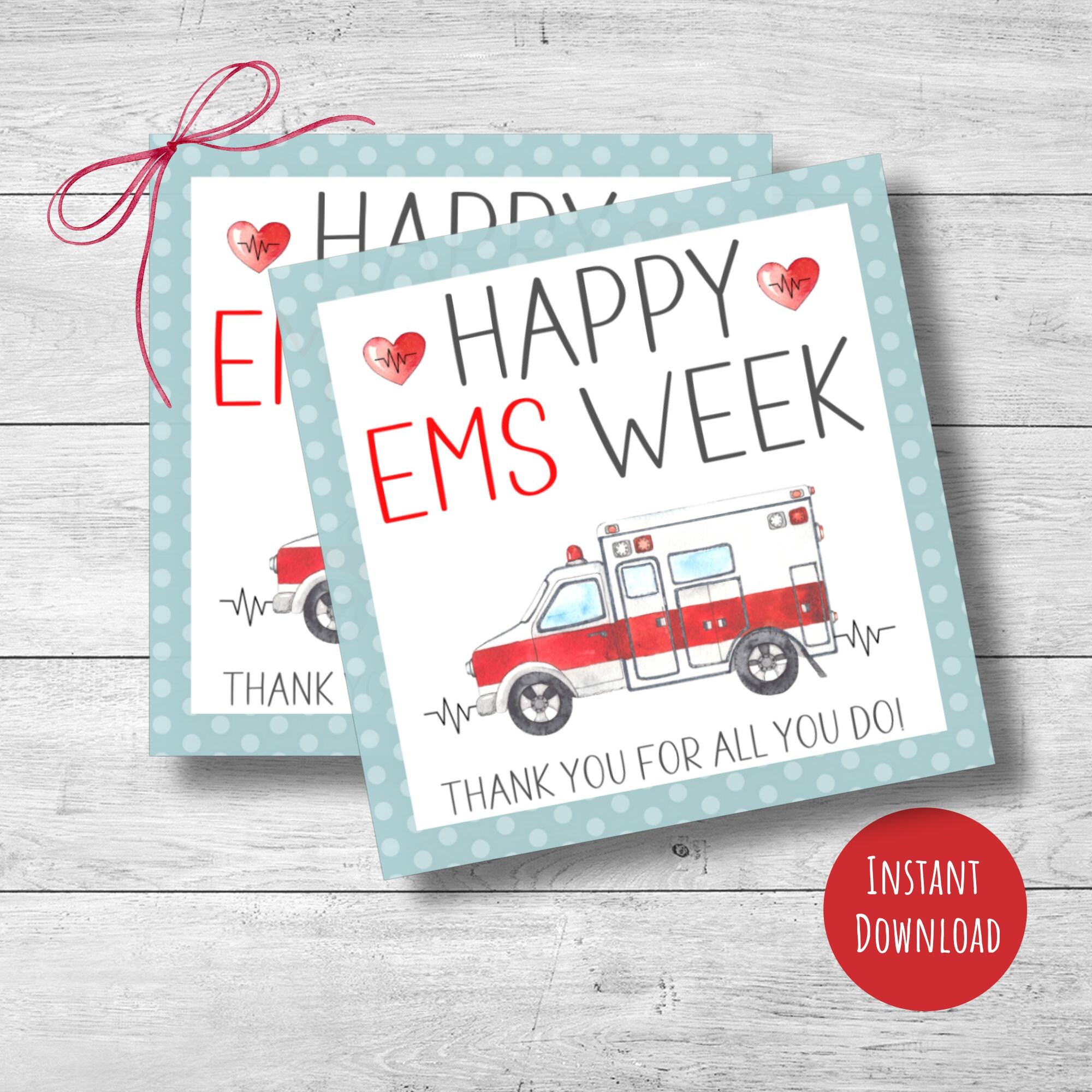 EMS Week Gift Tag, Happy Emergency Medical Services Week, EMT Appreciation, Gift for Paramedics ...