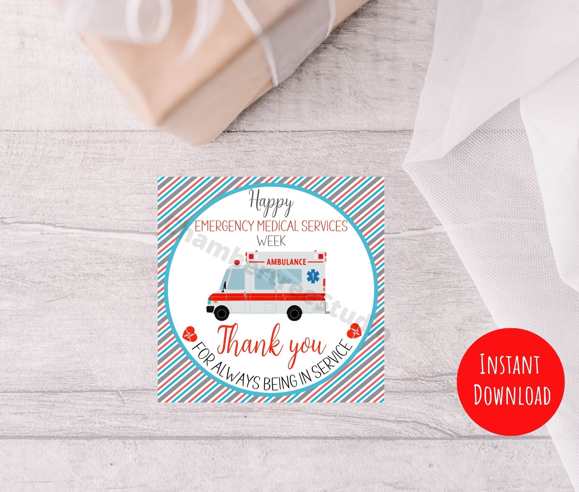 EMS Week Gift Tag, Happy Emergency Medical Services Week, EMT ...