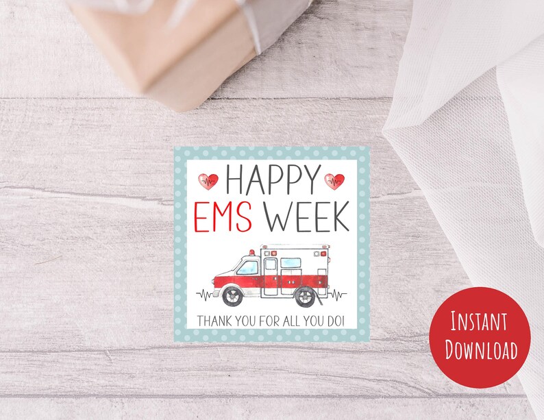 EMS Week Gift Tag Happy Emergency Medical Services Week EMS - Etsy