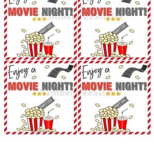 Movie Night Gift Card Tag, Teacher Appreciation Week Thank You, Last ...