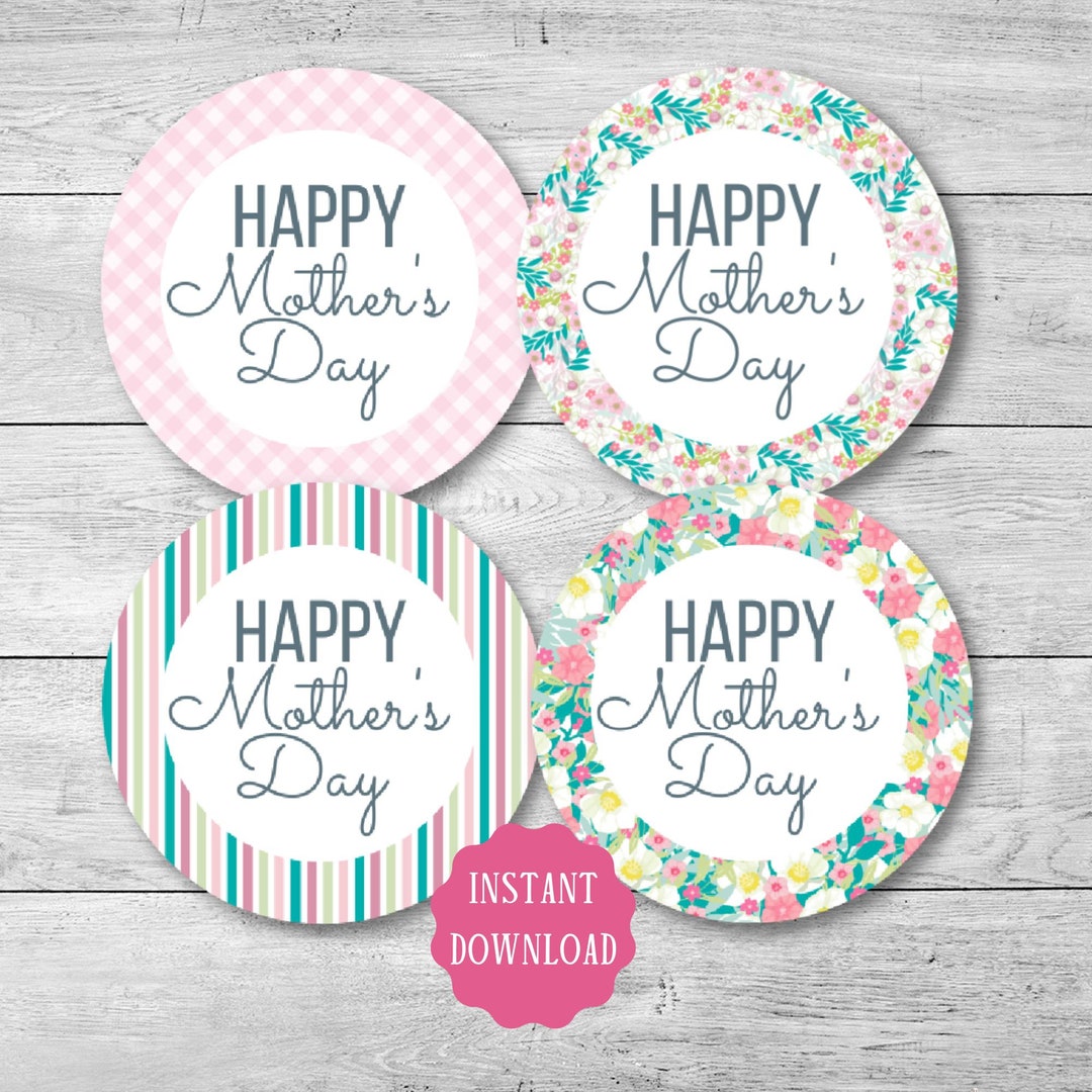 Mother's Day Cookie Gift Tag, 2" & 2.5" Sizes, Mother's Day Cupcake ...