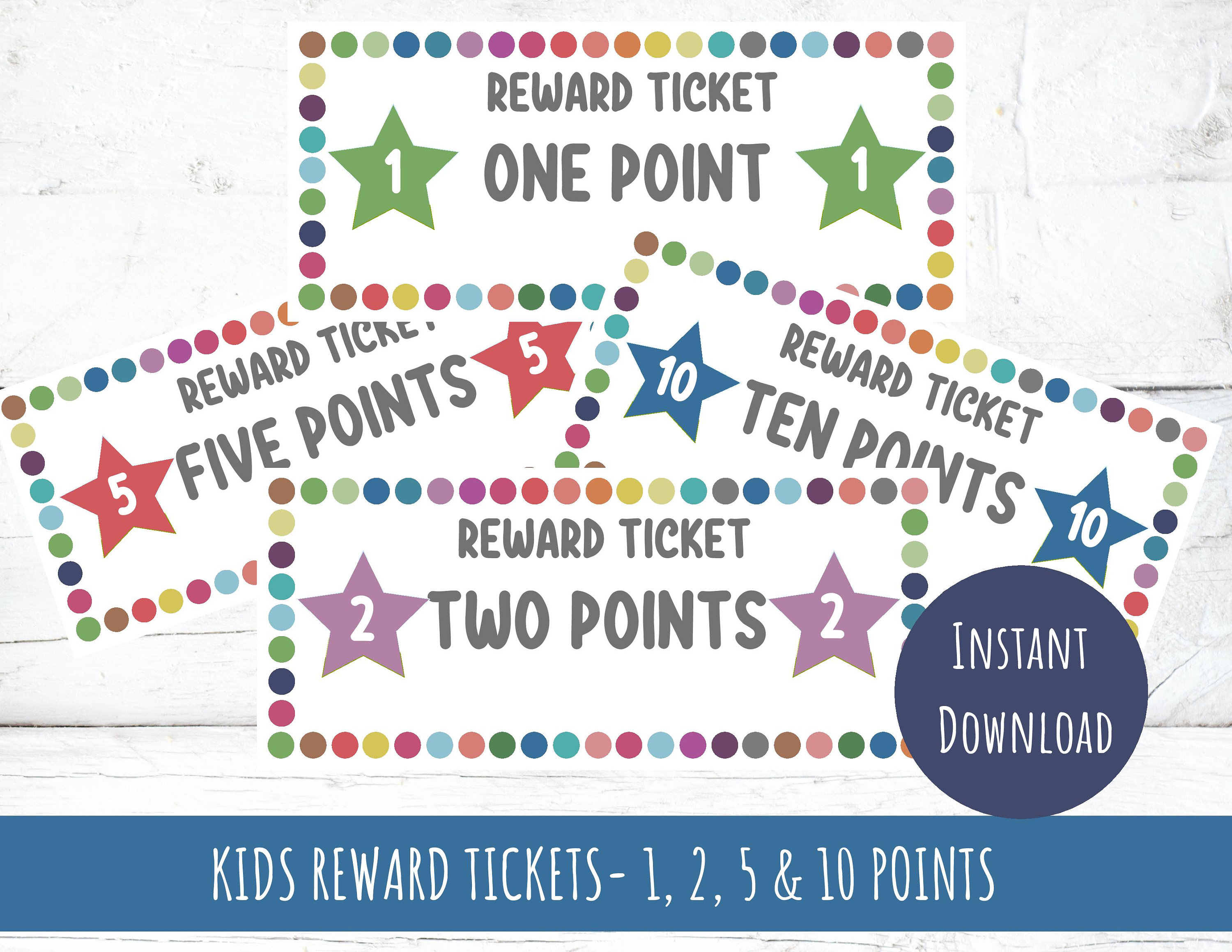 Kids Reward Tickets, Positive Behavior Points, Kids Reward System ...