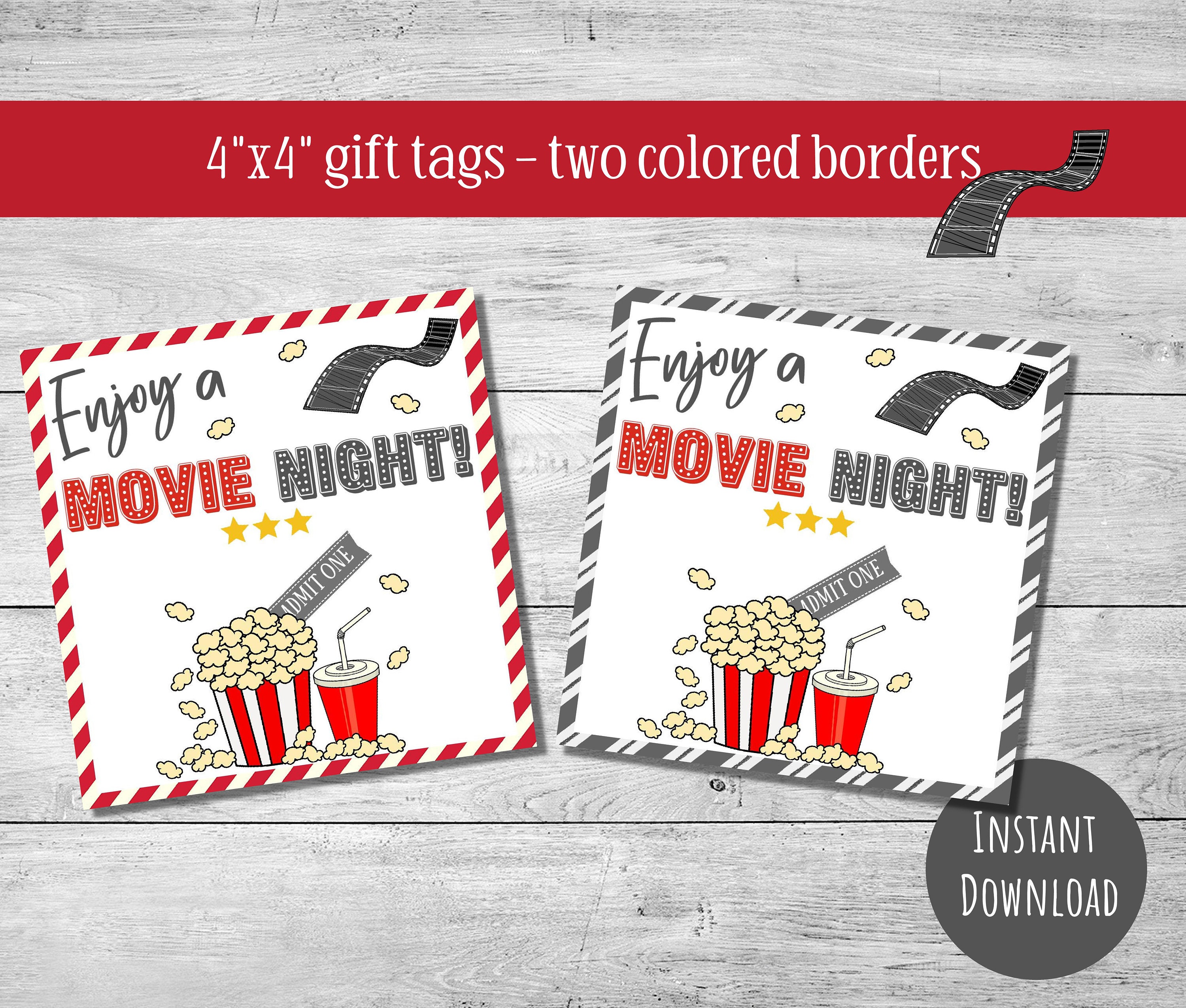 Movie Night Gift Card Tag, Teacher Appreciation Week Thank You, Last ...