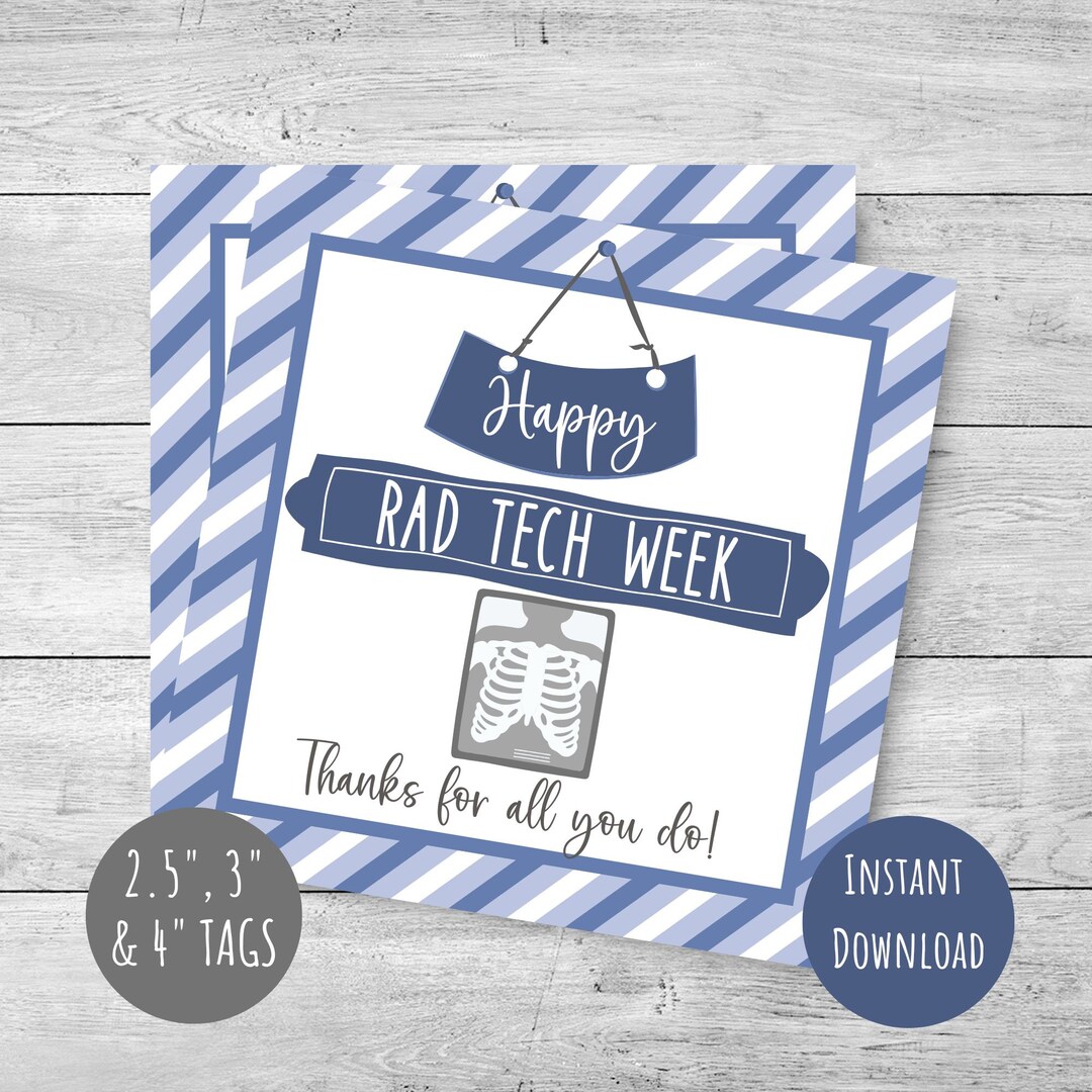 Rad Tech Week Gift Tag, Radiology Technician, Appreciation Tags, 2.5 ...