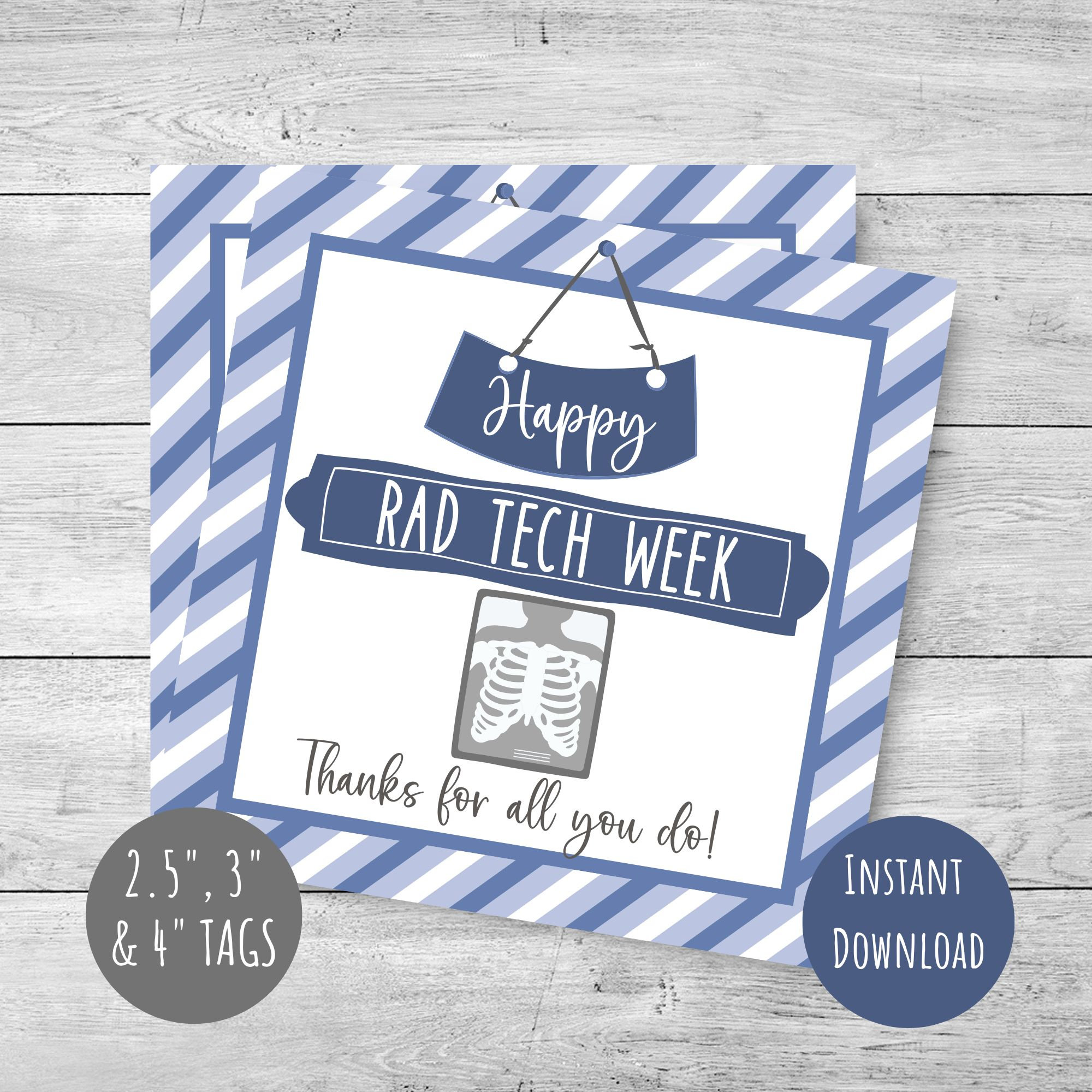 Rad Tech Week Gift Tag, Radiology Technician, Appreciation Tags, 2.5 ...