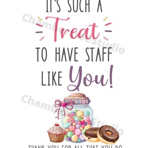 Staff Appreciation Sign, Sweet Treat Sign for Teachers, Thank You ...